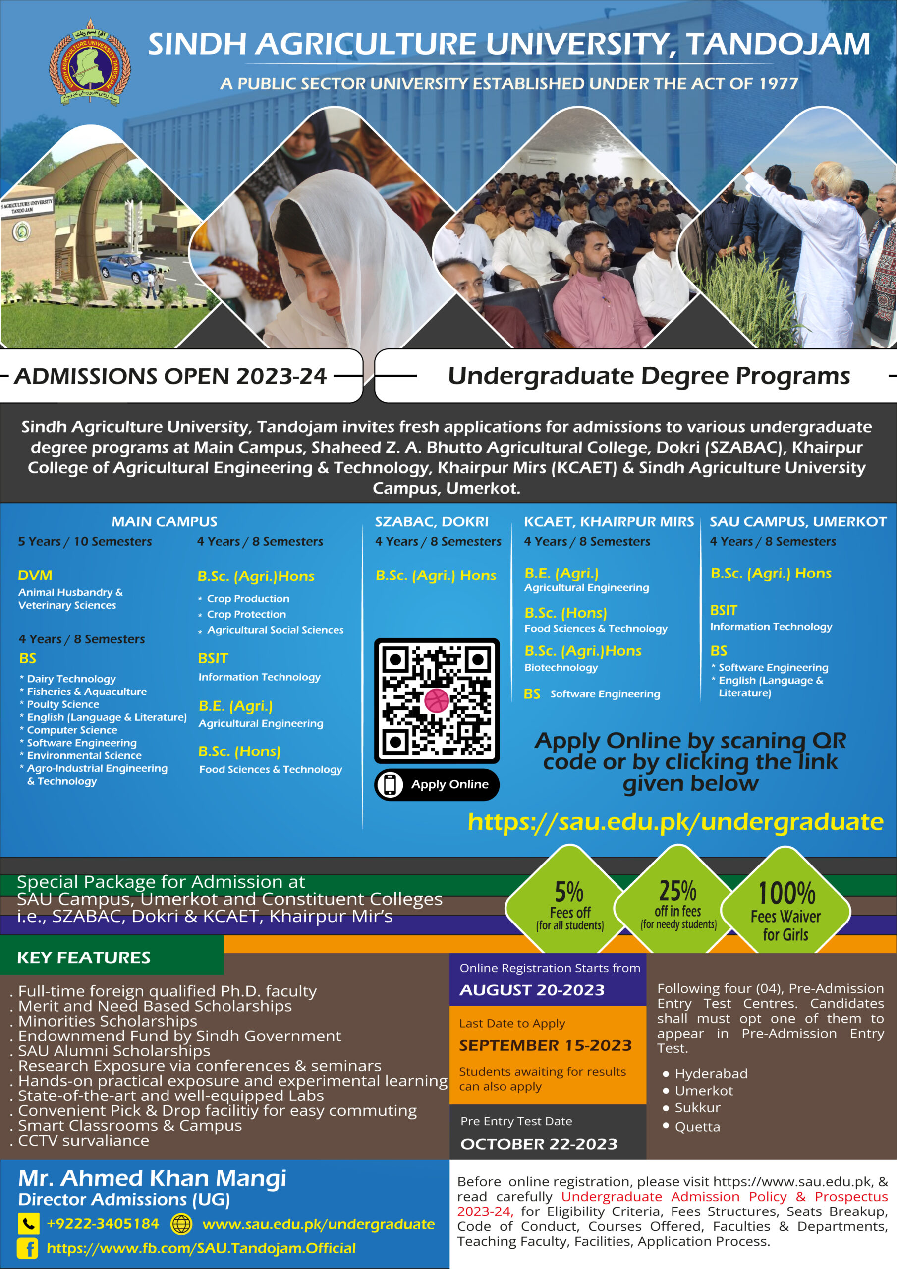 Undergraduate | Sindh Agriculture University, Tandojam